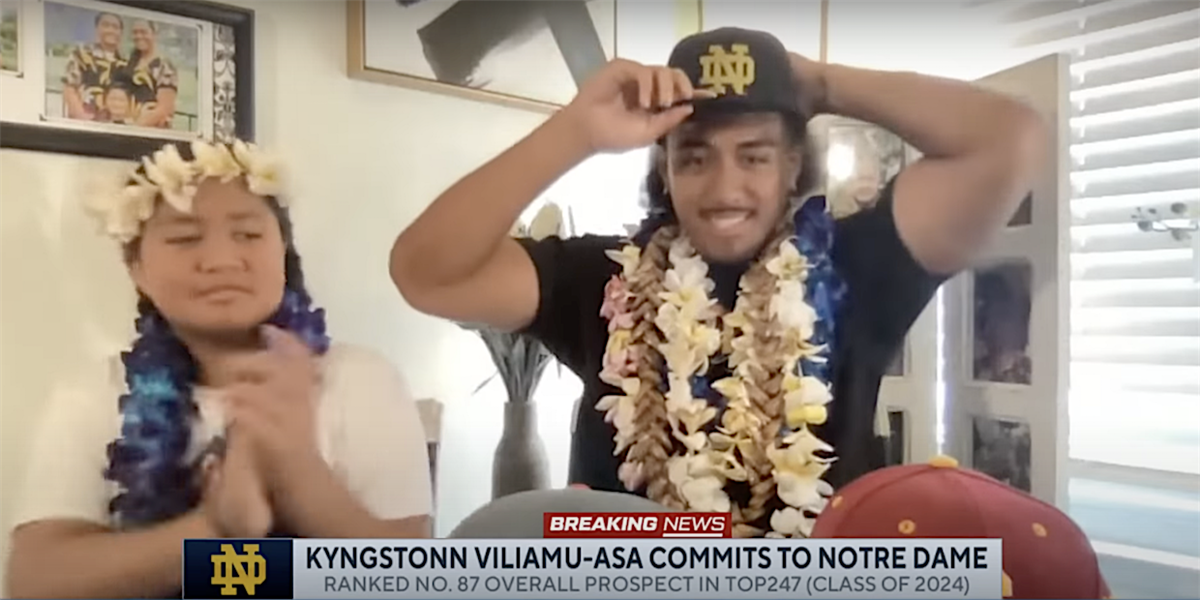 WATCH: Top LB Kyngstonn Viliamu-Asa Announces Commitment to Notre Dame