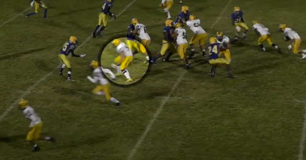 Watch: High school lineman 'goes Blind Side' vs. opponent