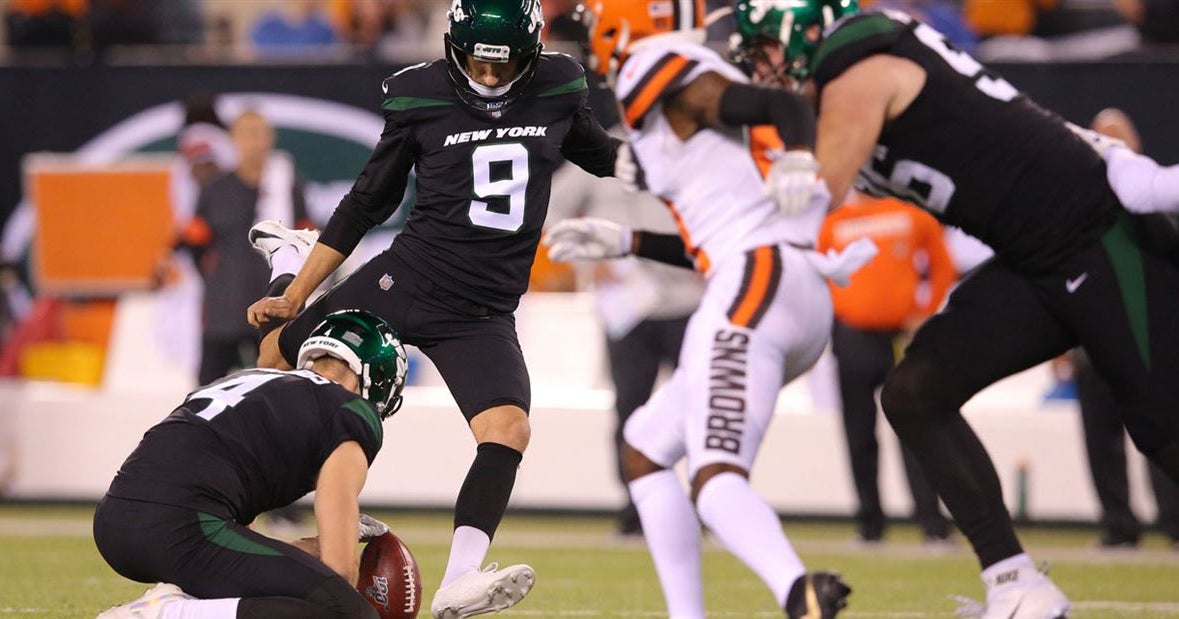 Jets fans erupt for former PSU kicker Sam Ficken