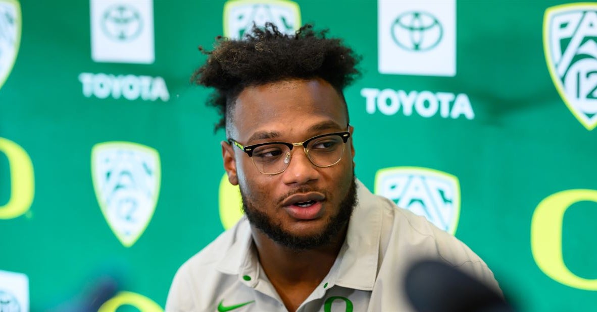 Burch speaks with reporters about transfer to Oregon