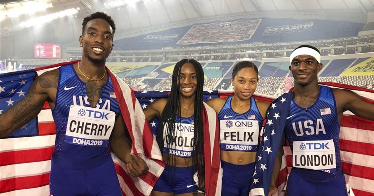 WATCH: Former LSU sprinter part of world record time