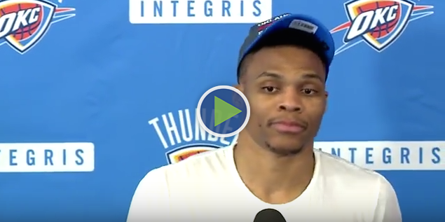 Thunder PG Russell Westbrook conducts exit interview with media