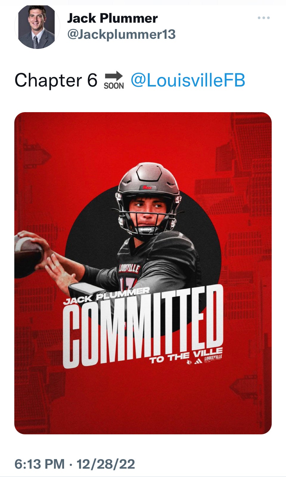 Jack Plummer Commits to Louisville
