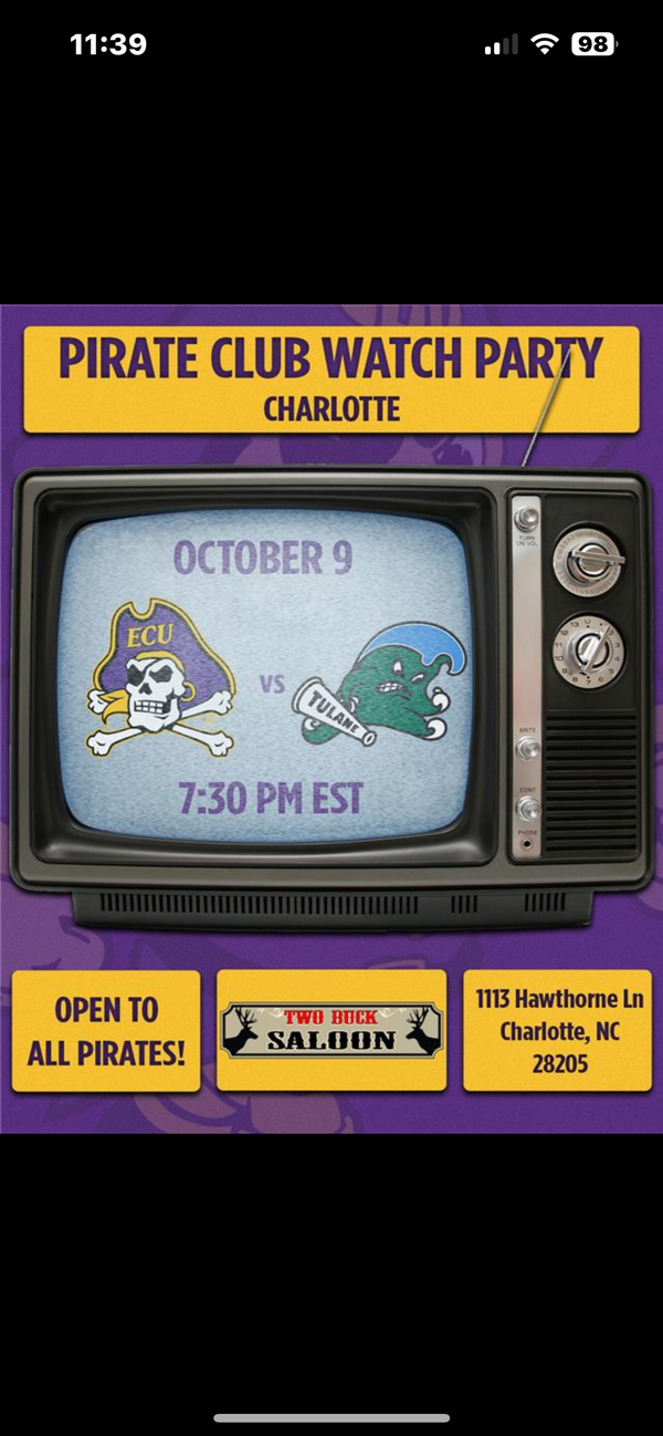 Charlotte Area Pirates Tulane Watch Party