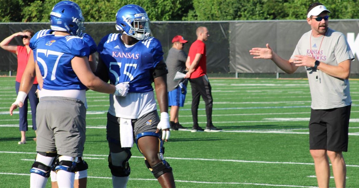 WATCH: KU offensive line coach Scott Fuchs, Armaj Reed-Adams and ...