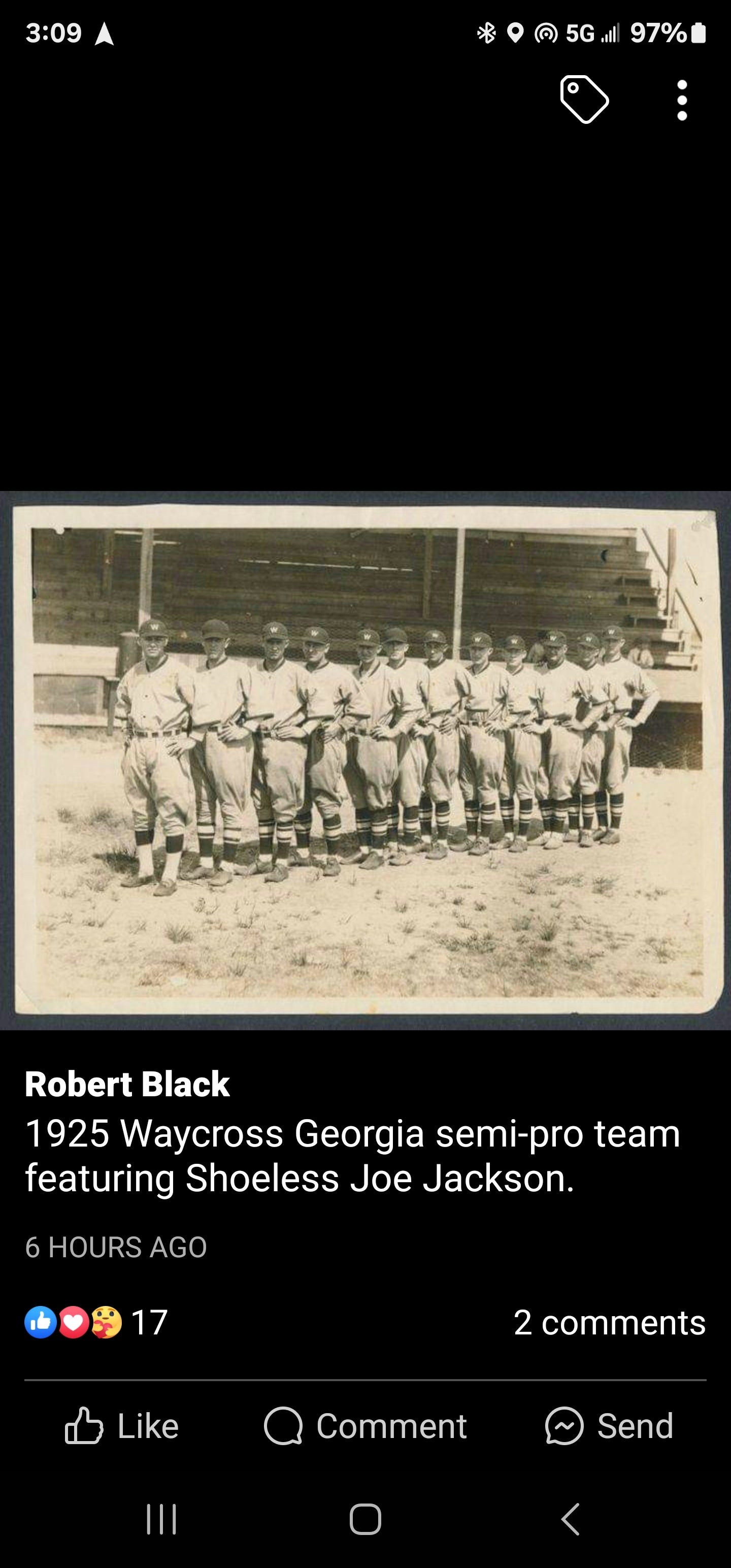 Shoeless Joe Jackson playing semipro baseball in Waycross