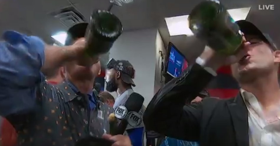 Drunk Bill Murray interviewing Drunk Theo Epstein was amazing