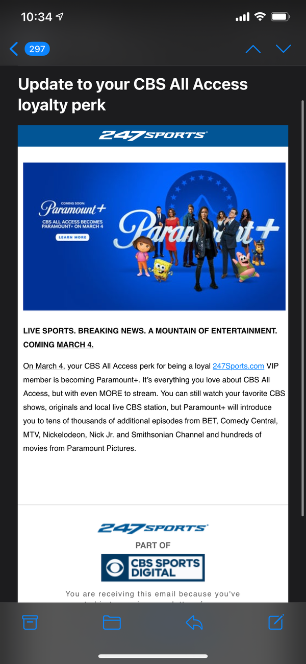 CBS All Access - Paramount upgrade
