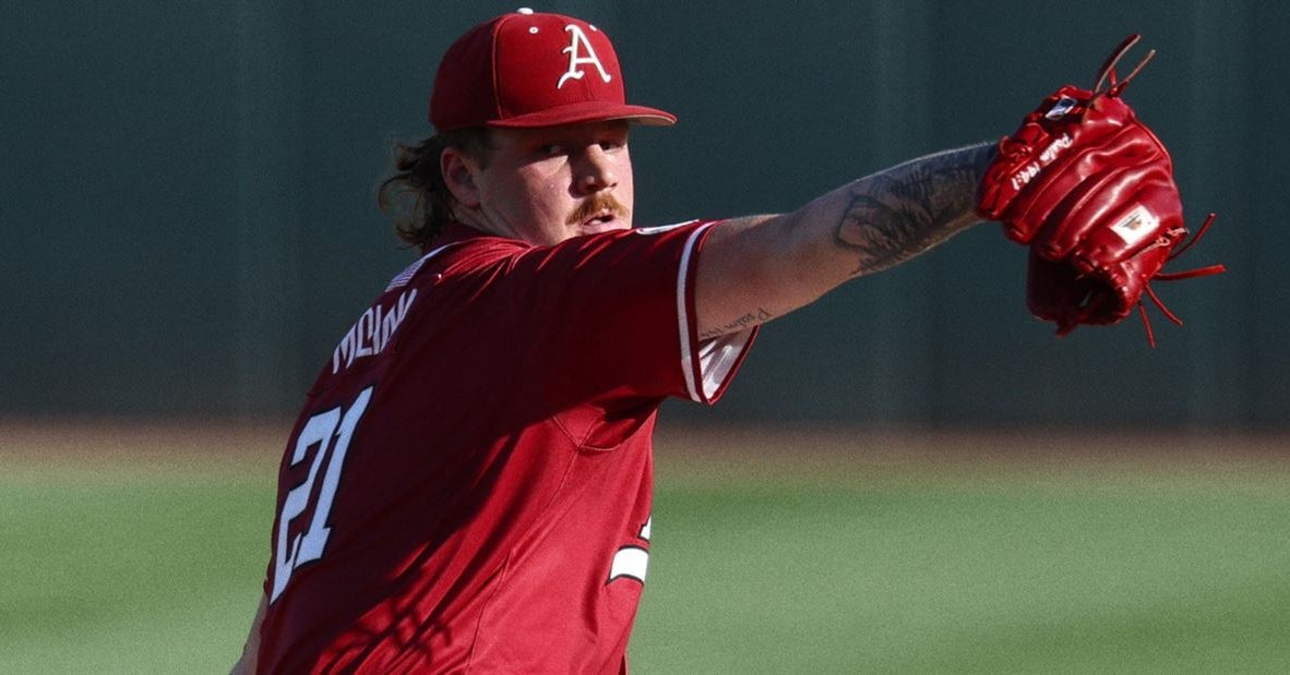 Arkansas LHP Mason Molina selected in 2024 MLB Draft by Milwaukee in ...