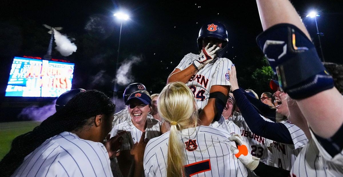 Tearful Lech's walkoff hit finishes a rally to remember for Auburn softball