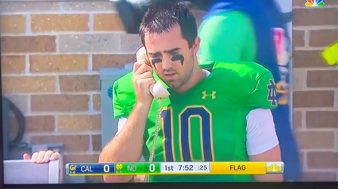 Notre Dame OC Tommy Rees caught by TV cameras chewing out QB Drew Pyne