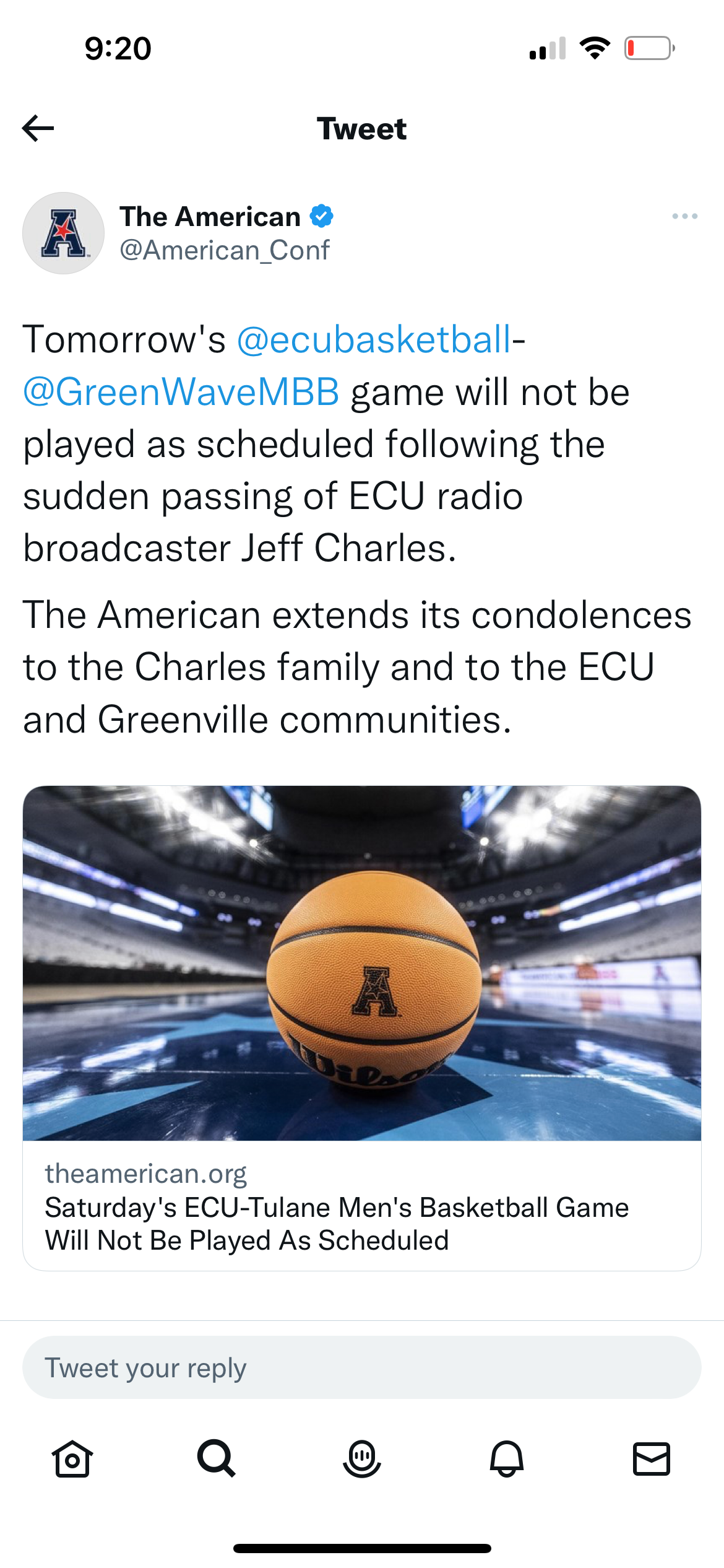Legendary ECU play-by-play announcer Jeff Charles passes unexpectedly at 70