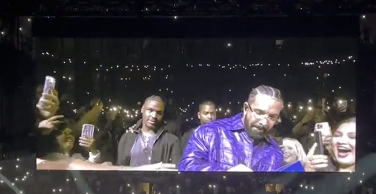 Bronny, LeBron James walk out with Drake at Crypto.com Arena show