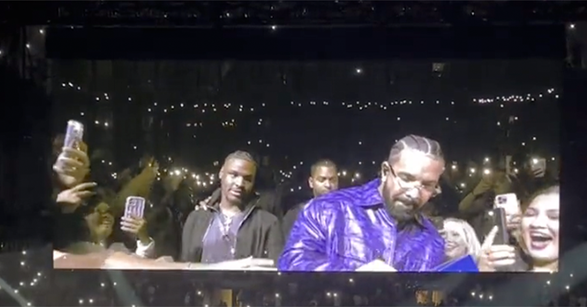 Bronny, LeBron James walk out with Drake at Crypto.com Arena show