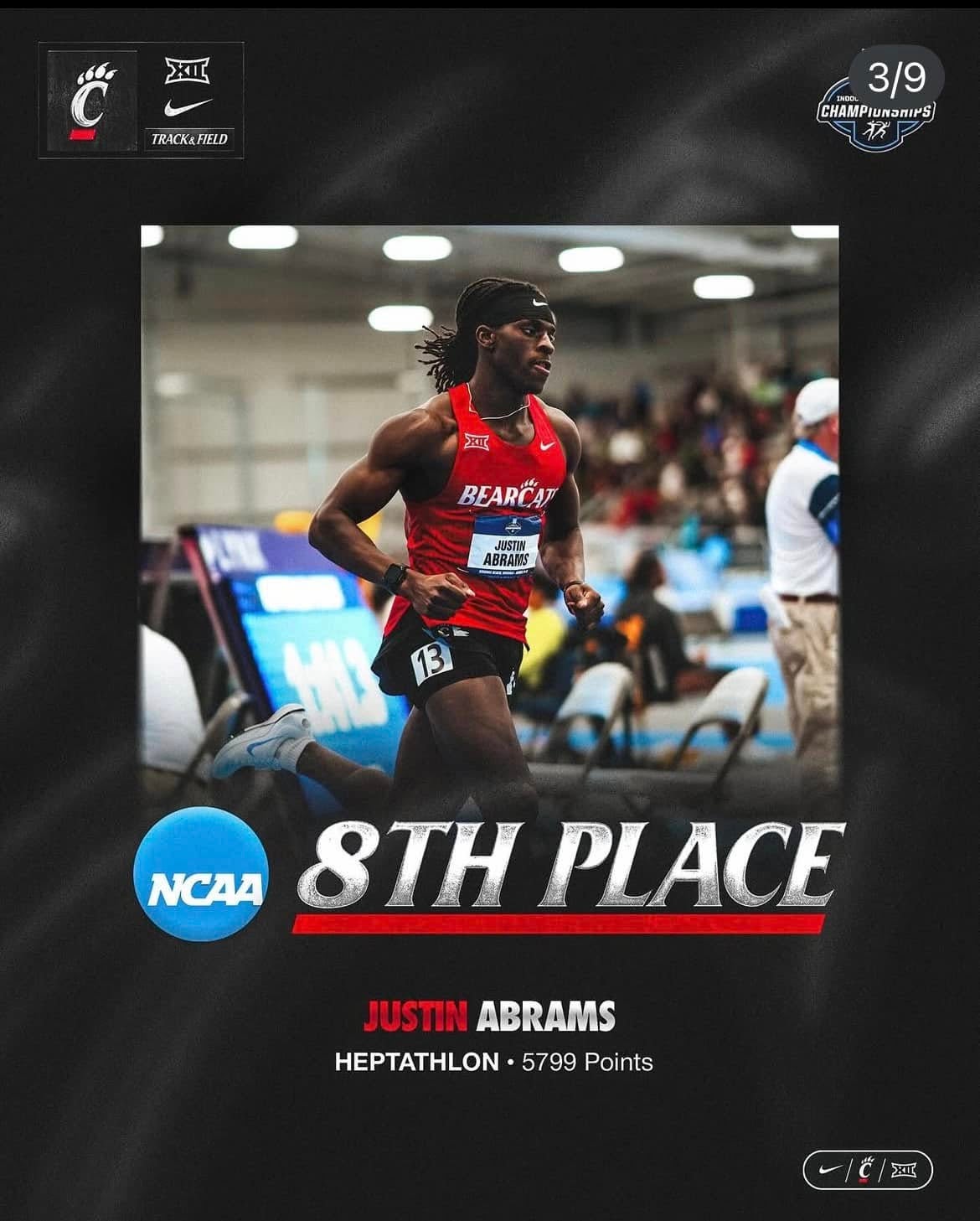 Bearcat FB Legacy Places 8th at NCAA Track Nationals