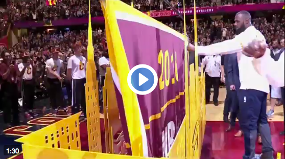 WATCH: Cleveland Cavaliers raise their NBA championship banner