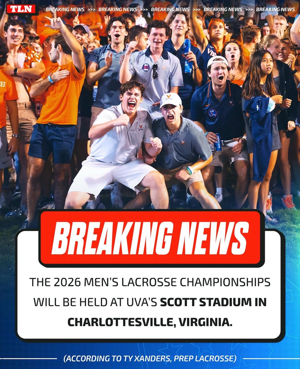 Scott Stadium to host NCAA lacrosse final four