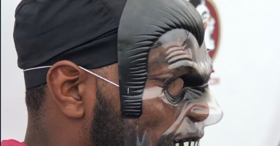 LOOK: Tamorrion Terry arrives to practice in 'Scary Terry' mask