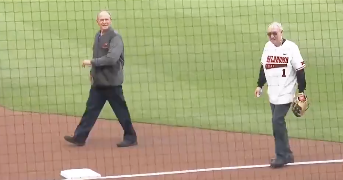WATCH: President George W. Bush throws first pitch at O'Brate Stadium