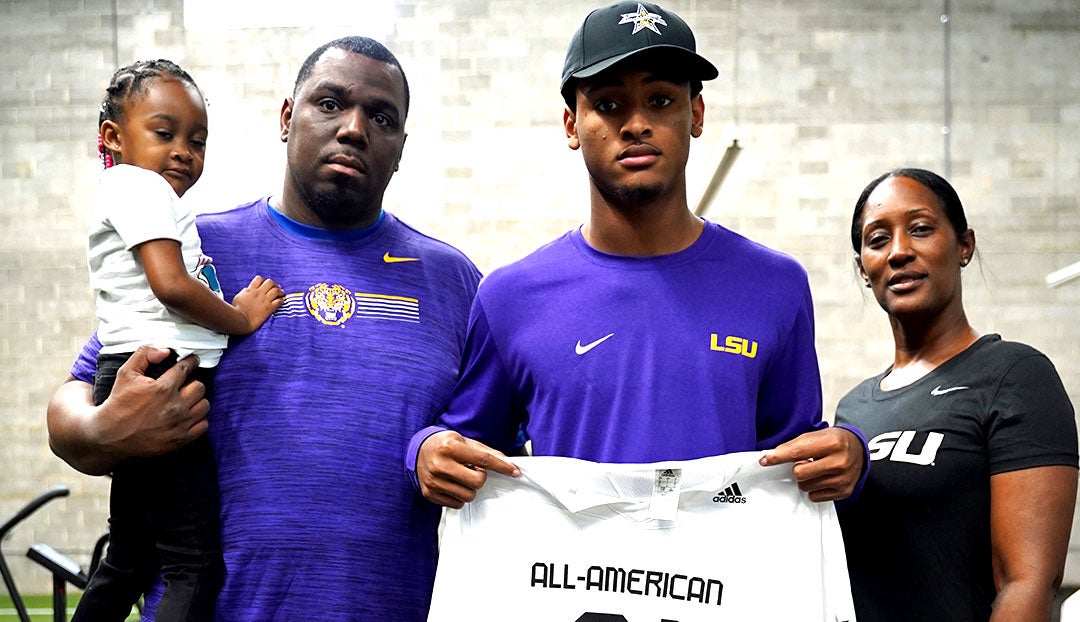 LSU commit Nathaniel Wiggins gets All-American jersey