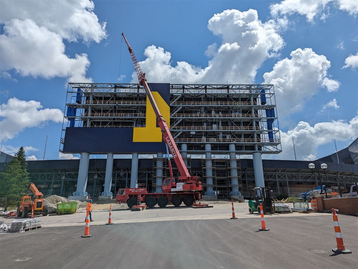 Photos: Michigan Stadium scoreboard improvement project continues to ...
