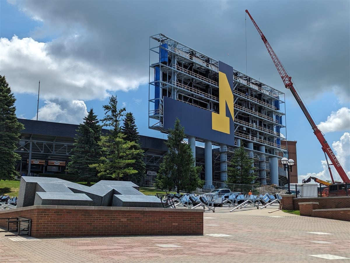 Photos: Michigan Stadium scoreboard improvement project continues to ...