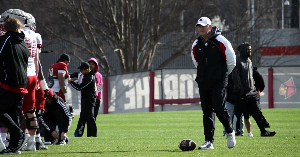 Watch/Photos: Jeff Brohm sees consistent improvement at Louisville ...