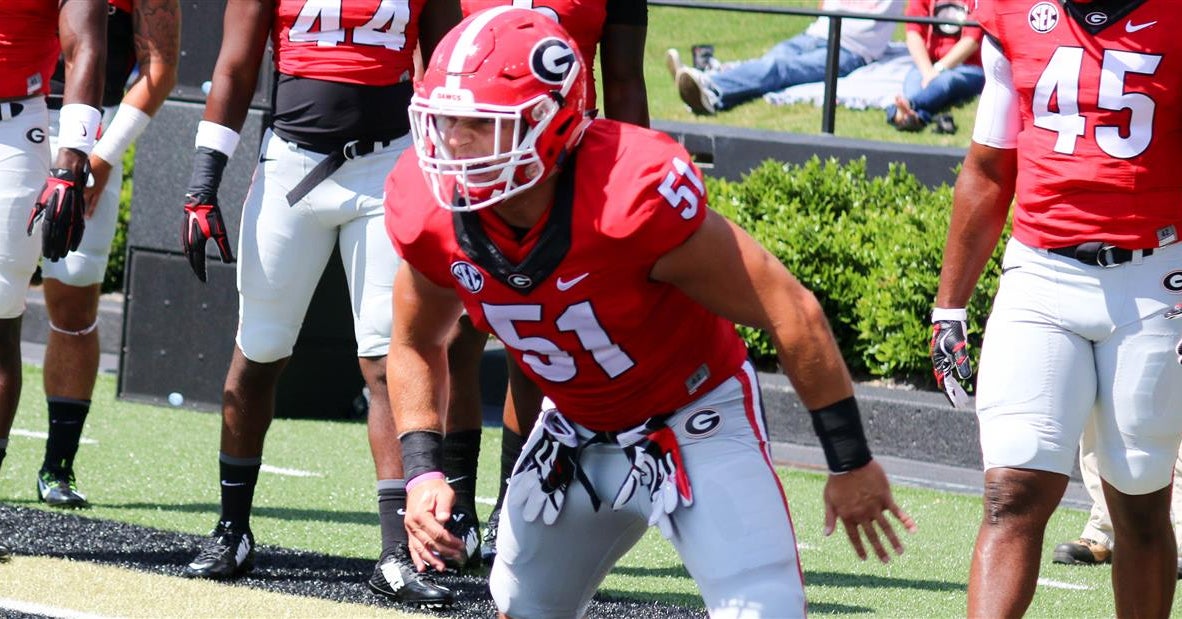 Georgia linebacker Jake Ganus readies for meeting with Alabama