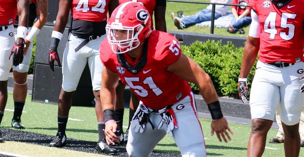 Georgia linebacker Jake Ganus readies for meeting with Alabama