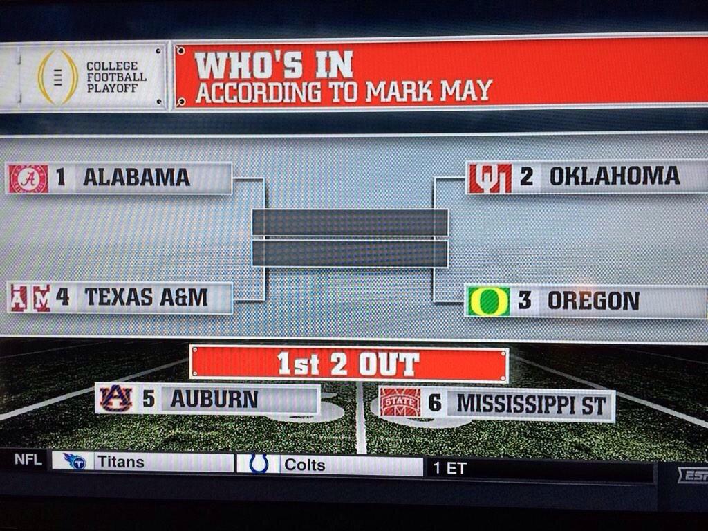 Mark May's Playoff Bracket Goes 0-Fer