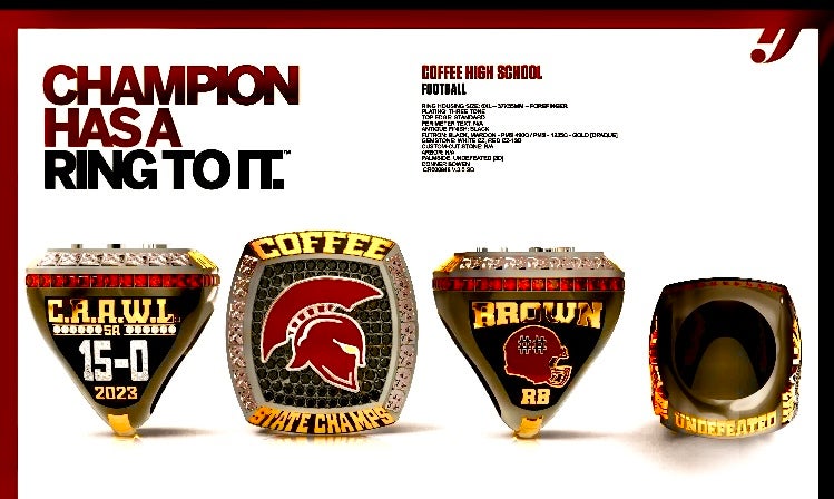 Coffee Trojans State Championship Rings