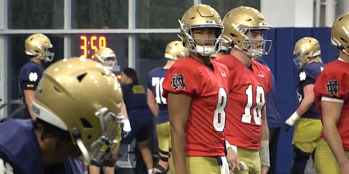 Notre Dame Football Practice Clips: Freshmen at Spring Practice No 1