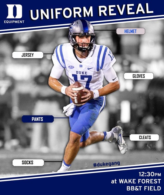 Duke wearing Hellraiser helmets for regular season finale