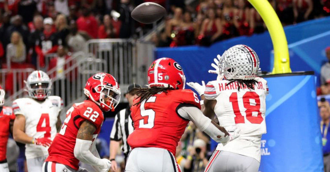 Georgia football's no-targeting call on Ohio State WR Marvin Harrison ...
