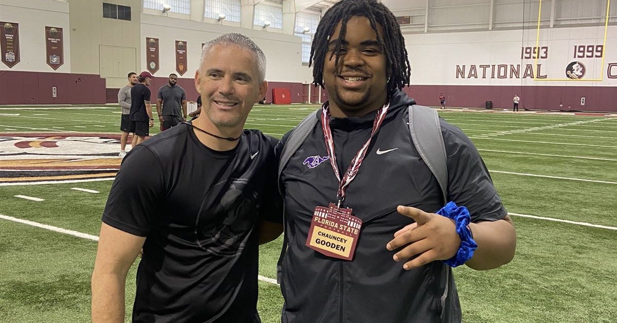 2025 4-star OL Chauncey Gooden offered by FSU during Friday visit
