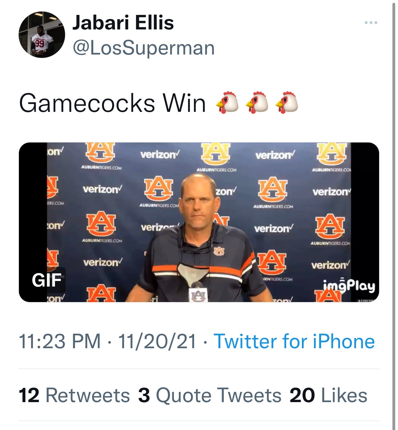Jabari Ellis Tweet…….