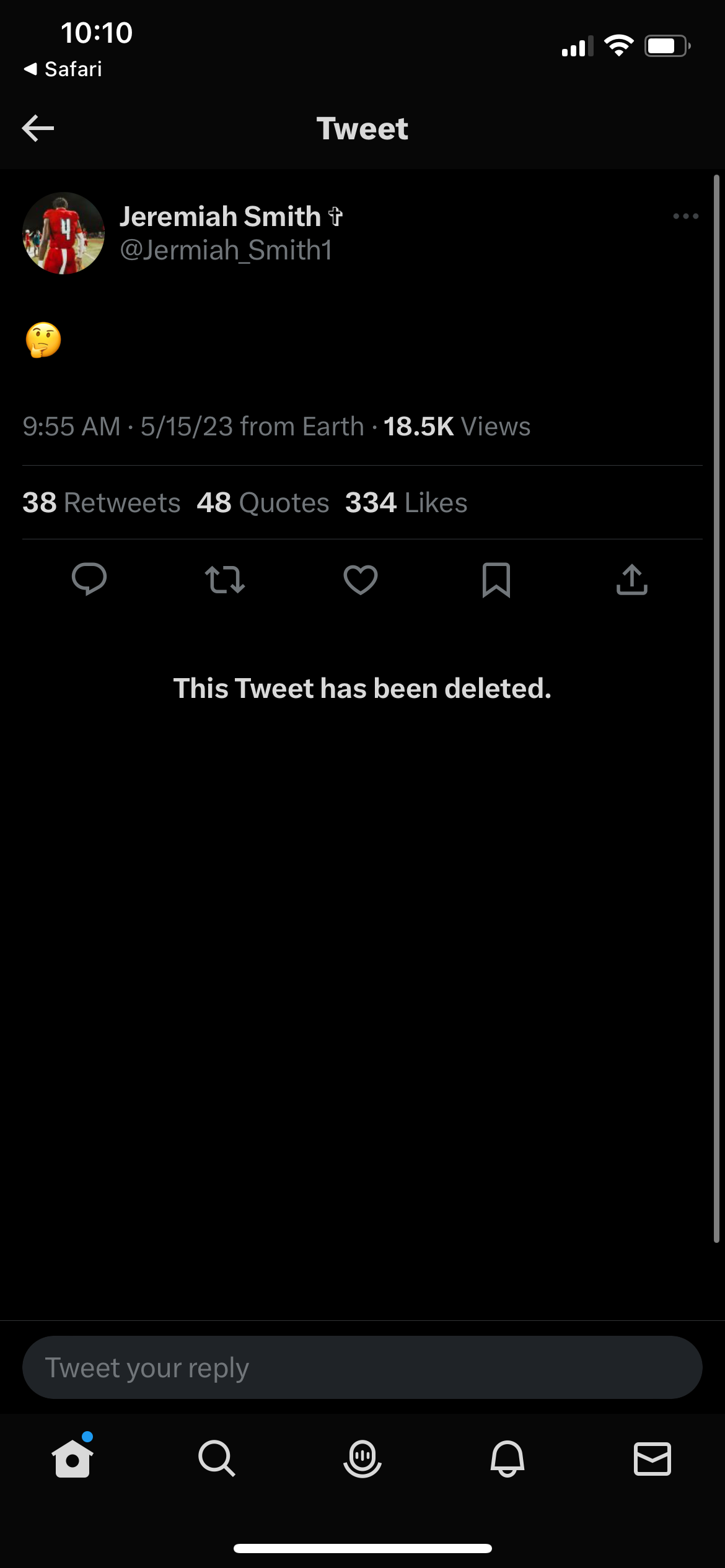 Jeremiah Smith Tweet..