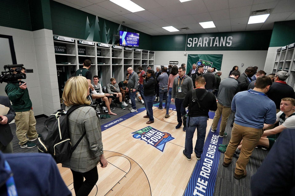 MLive - A look inside MSU's locker room at the Final Four