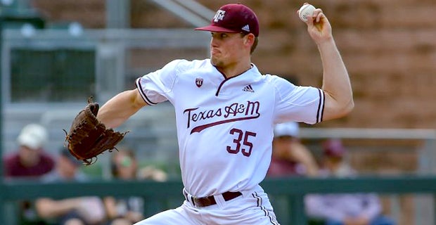 A&M pitcher Lacy suspended for Arkansas series after ejection