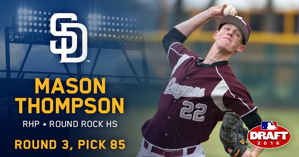 San Diego Padres pick Texas signee Mason Thompson in MLB Draft