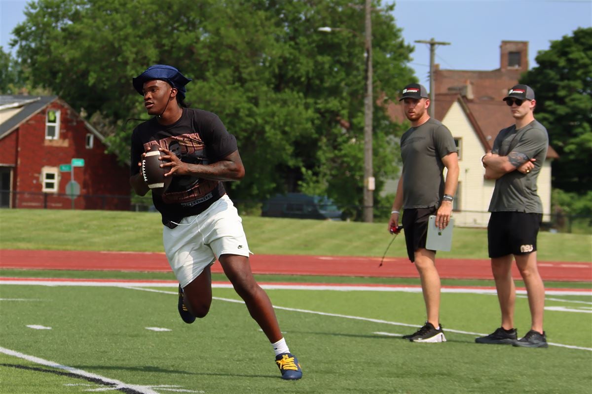 LOOK: Michigan QB Bryce Underwood shows off his arm during Quarterback ...