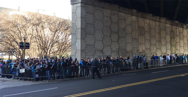 Panthers fans show out to send team off to Super Bowl