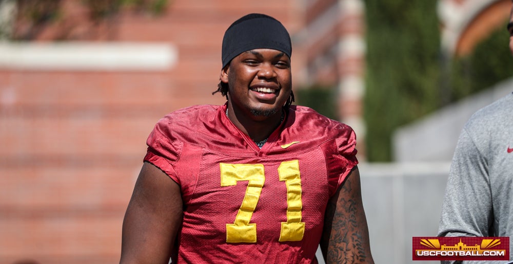 Identifying the best fit for USC offensive line transfer Jason Zandamela