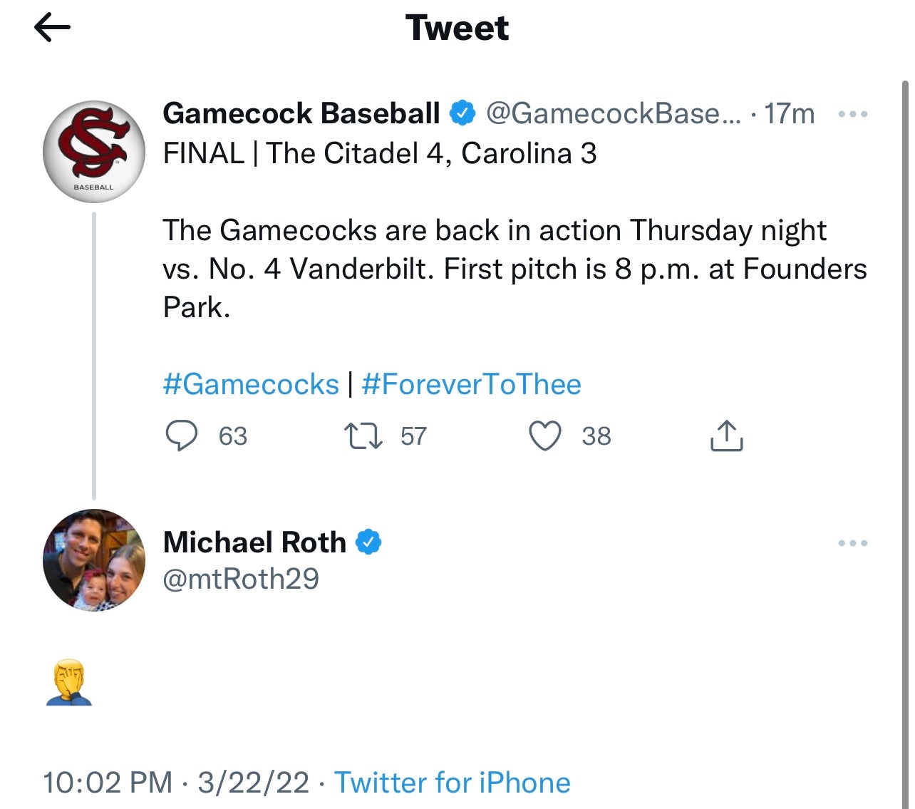 Michael Roth weighs in on Gamecock Baseball