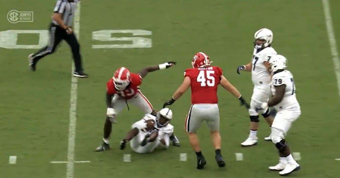 Georgia football freshman Mykel Williams gets first career sack vs Samford