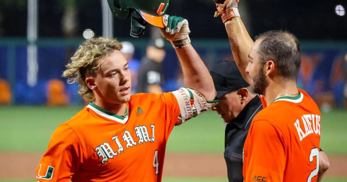 Blake Cyr's 7 RBIs leads No. 22 Miami to 14-6 comeback win at No. 6 Florida