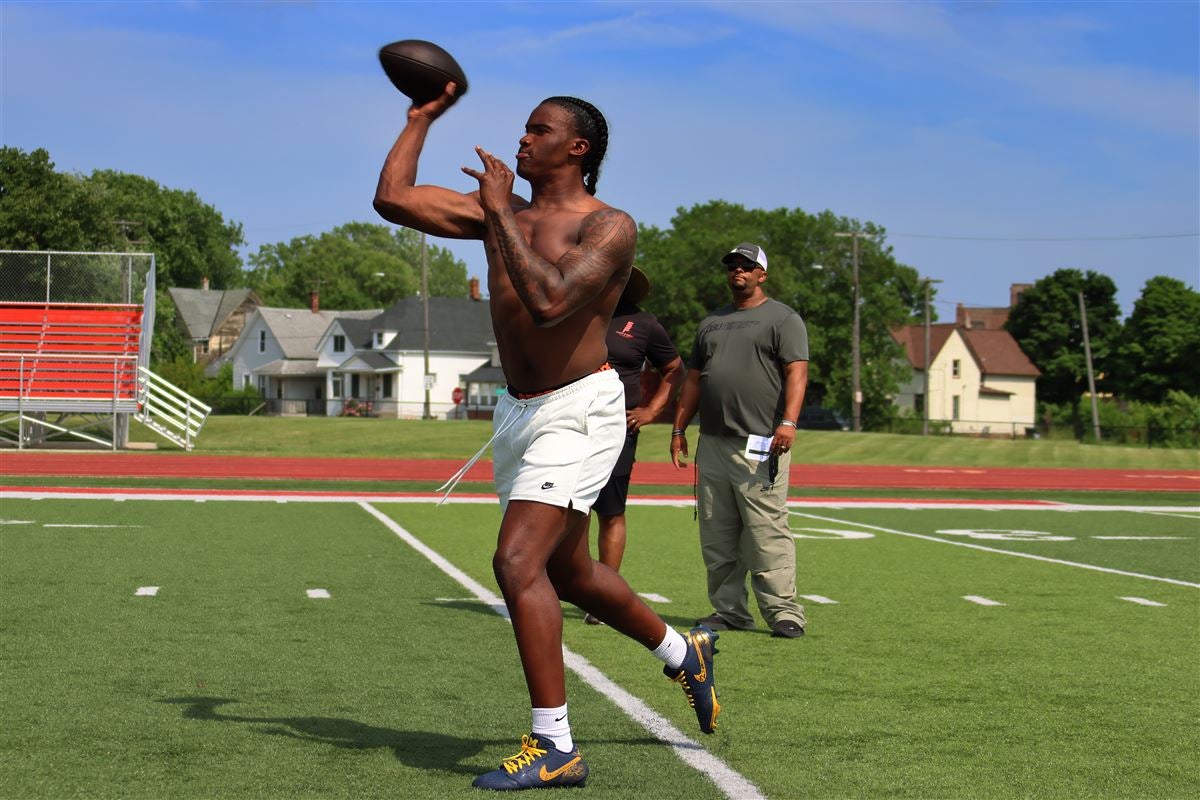LOOK: Michigan QB Bryce Underwood shows off his arm during Quarterback ...