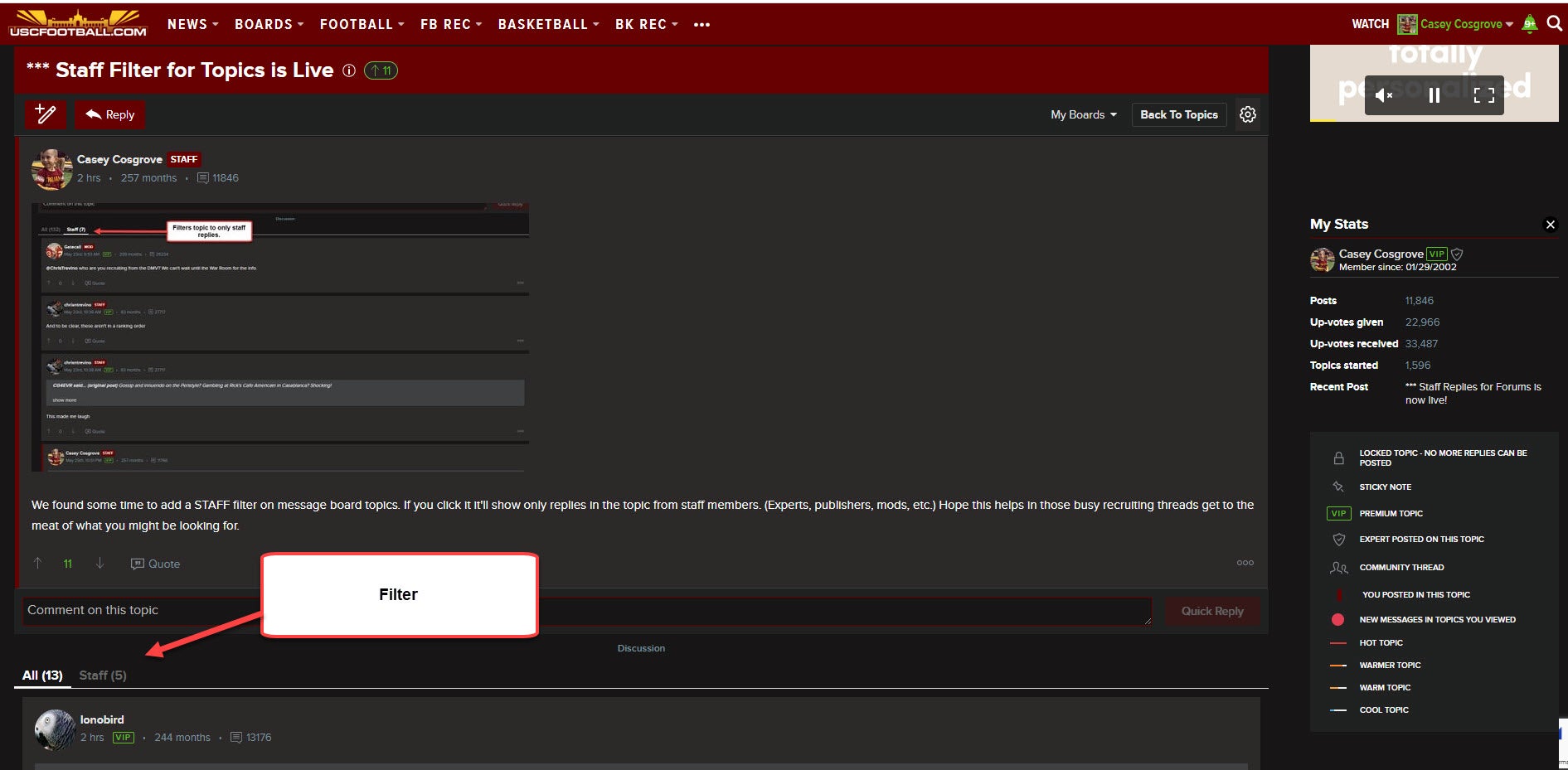 New Forums Feature: Staff Filter for Topics