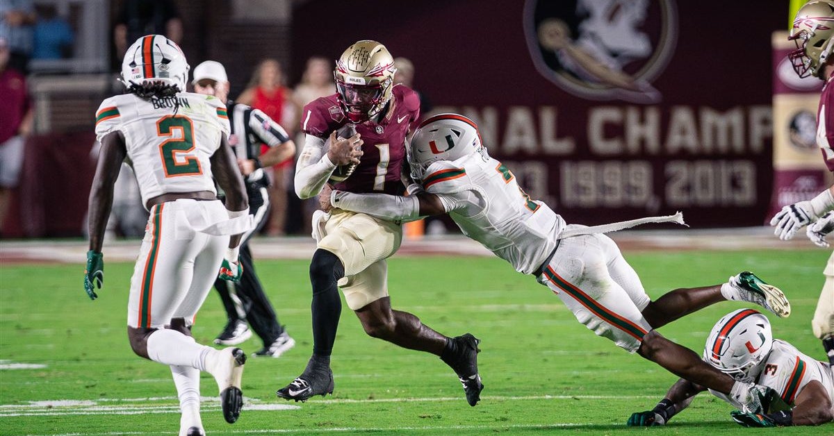 No. 18 Florida State's comeback against No. 3 Miami falls short, 28-22 ...