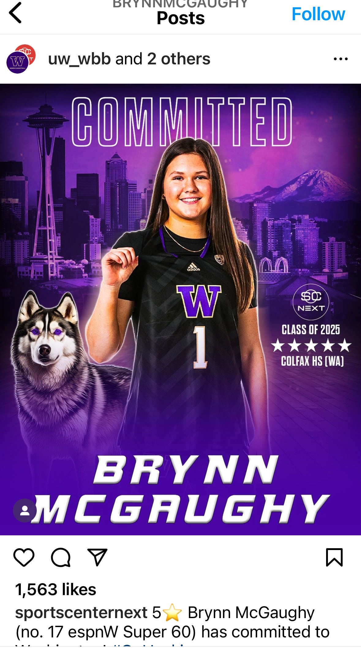 Brynn McGaughy commits to UW!